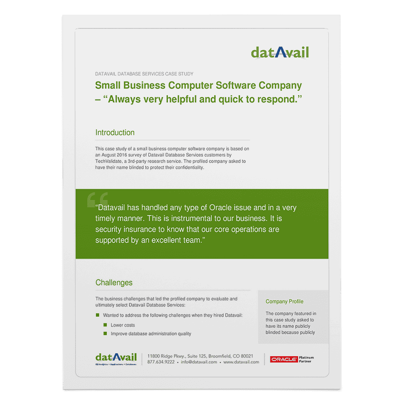 Small Business Computer Software Company - Datavail