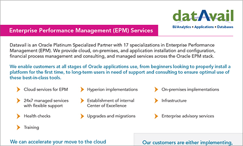 Enterprise Performance Management (EPM) Services | Datavail