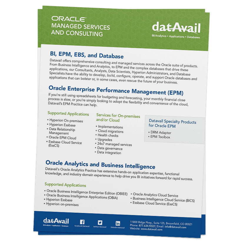 Oracle Managed Services And Consulting Datavail