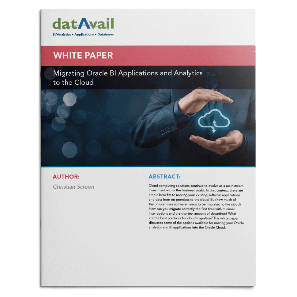 Migrating Oracle Bi Applications And Analytics To The Cloud Datavail 9691
