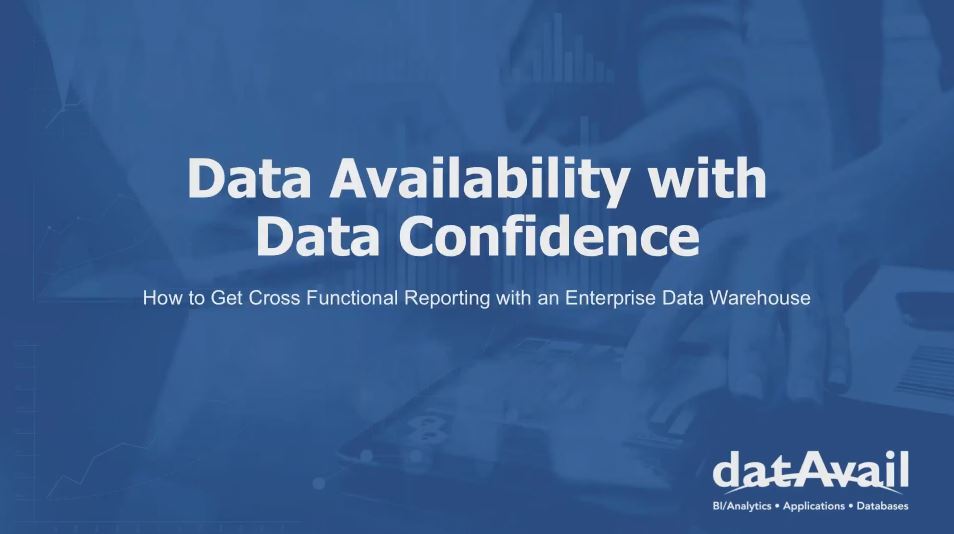 Data Availability and Data Confidence: How to Get Cross Functional ...