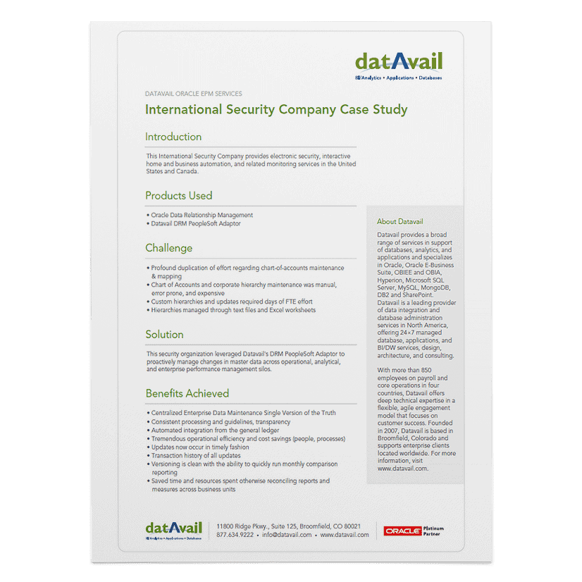 International Security Company Case Study | Datavail