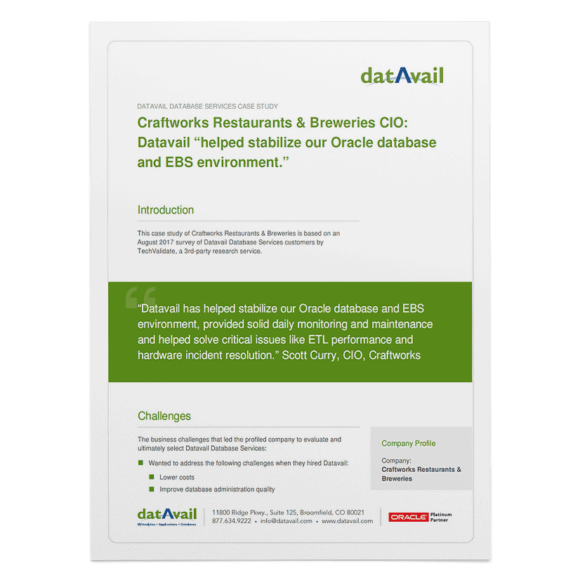 Craftworks Restaurants & Breweries - Datavail