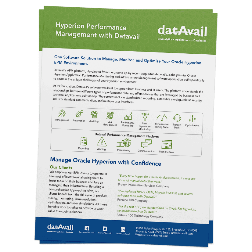 Hyperion Performance Management - Datavail